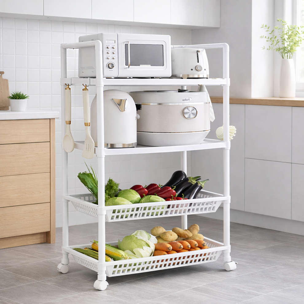 Estante de 4 niveles con ruedas – enkasa.pe