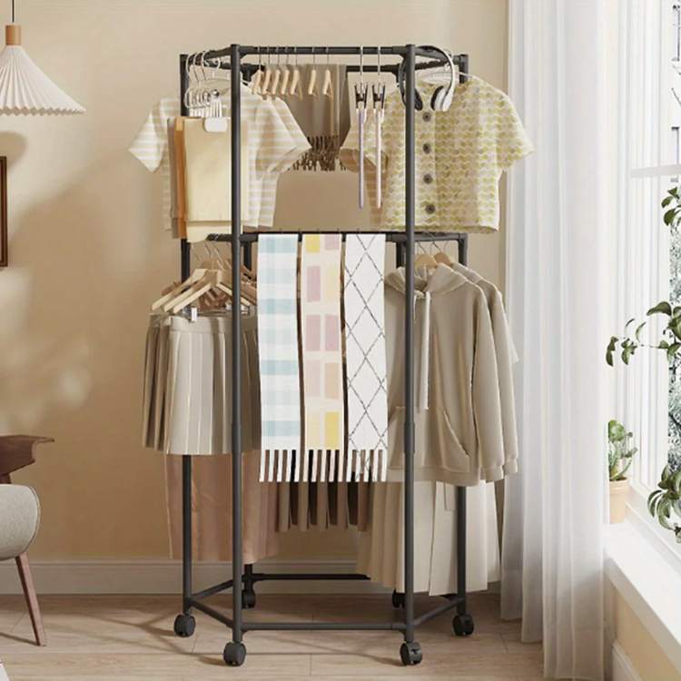 Percheros de metal de pie con ruedas - EnKasa – enkasa.pe